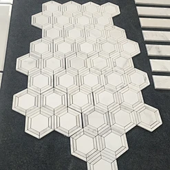 hexagon marble mosaic , oriental white marble tile , the white orient ...
